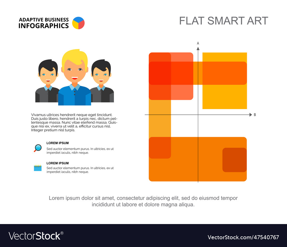Four side matrix graph presentation Royalty Free Vector