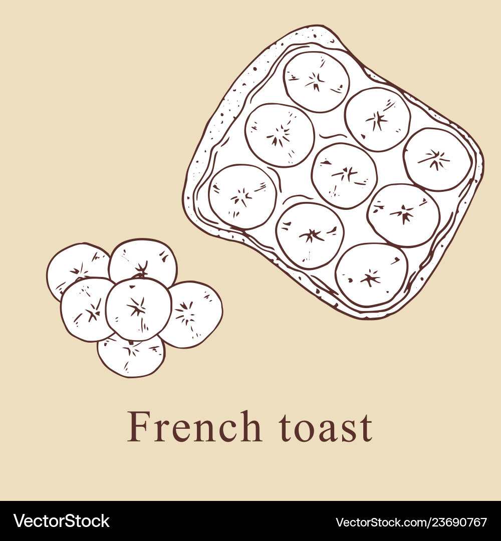French toast in cartoon style Royalty Free Vector Image