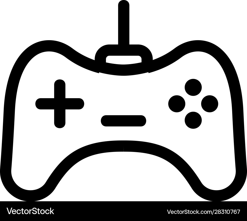 Game joystick icon isolated contour symbol Vector Image