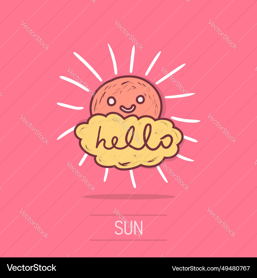 Hello summer hand drawn chalk sun icons isolated Vector Image
