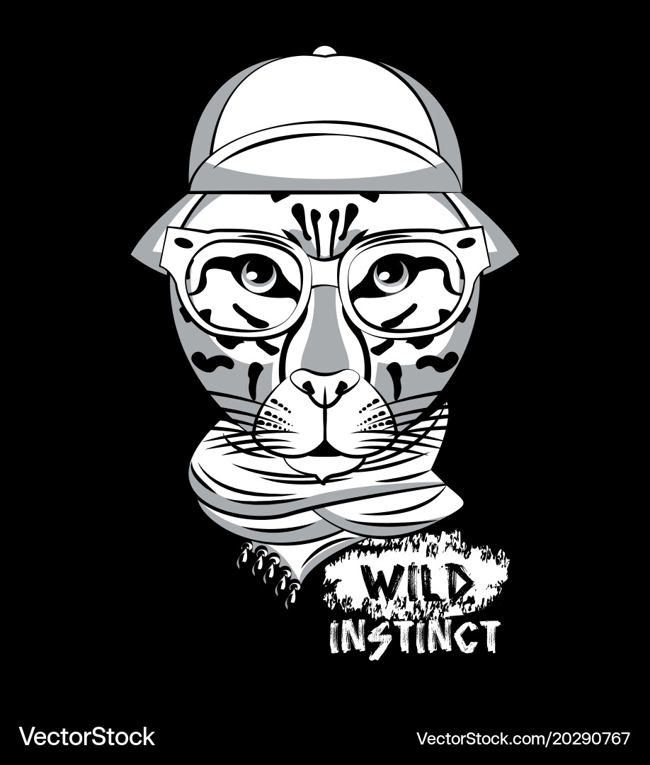 Hipster wild leopard print for t shirt Royalty Free Vector