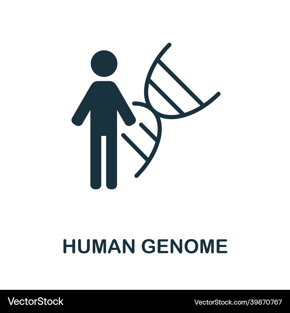 Human genome icon monochrome sign from Royalty Free Vector