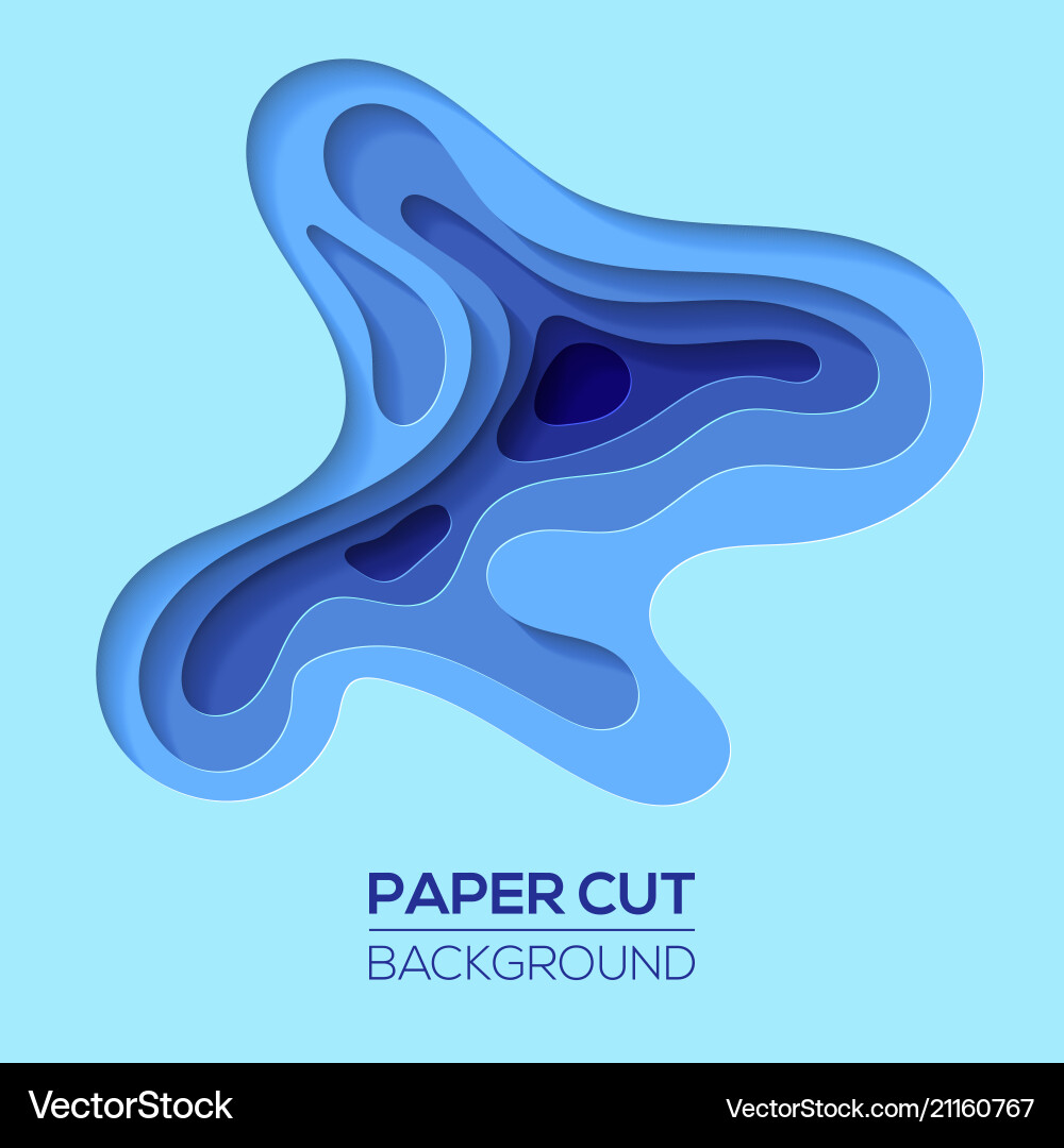 Modern paper art cartoon abstract waves Royalty Free Vector