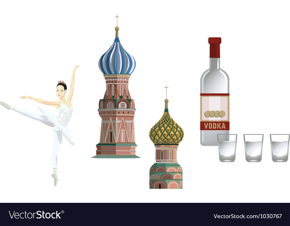 Russian objects Royalty Free Vector Image - VectorStock