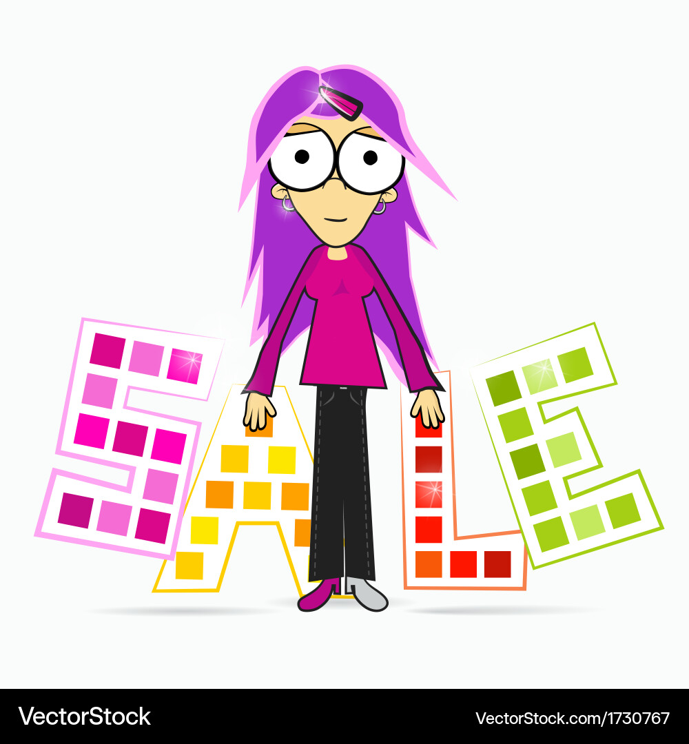 Sale girl Royalty Free Vector Image - VectorStock