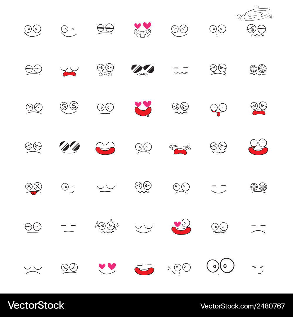 Set of emotions cartoon Royalty Free Vector Image