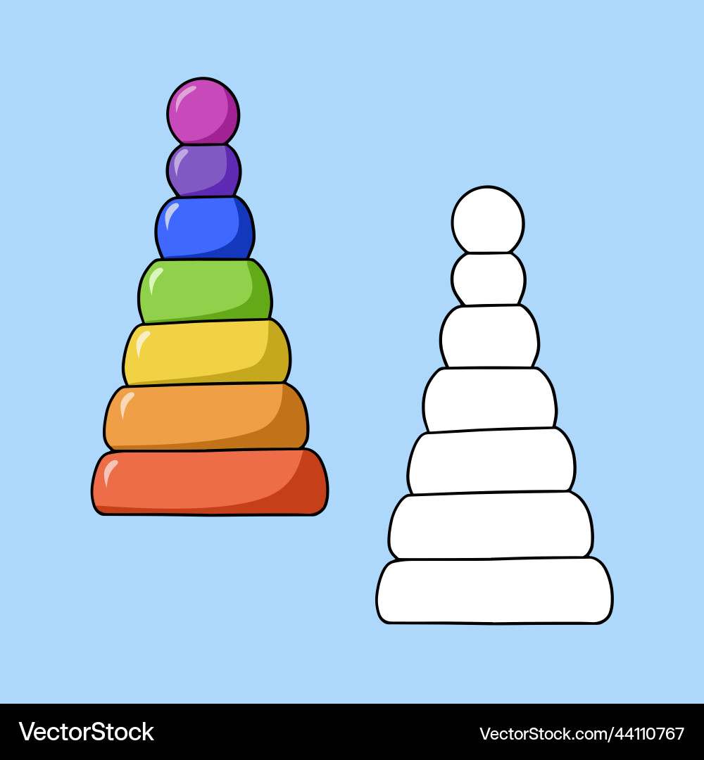 Set of images bright colored high pyramid Vector Image