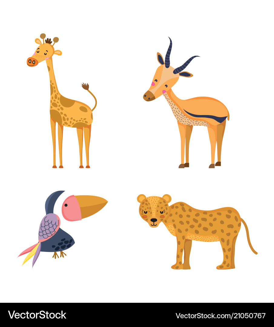 Set of wild animals Royalty Free Vector Image - VectorStock