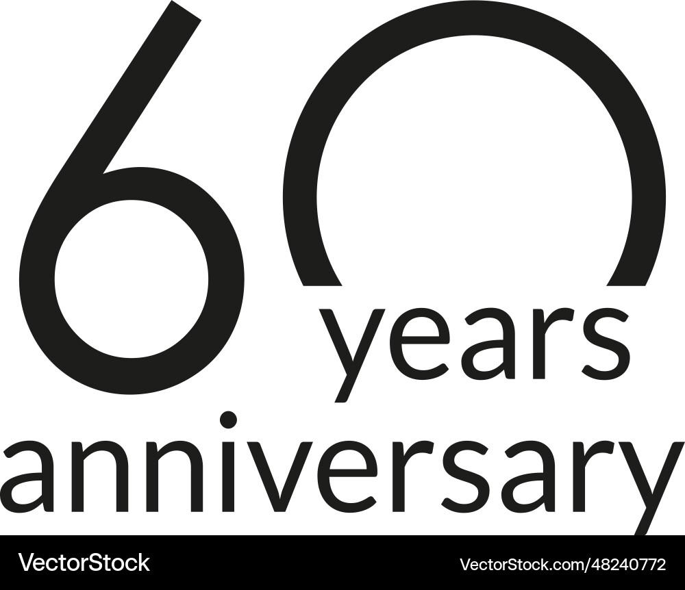 60 years anniversary celebrating icon or logo Vector Image