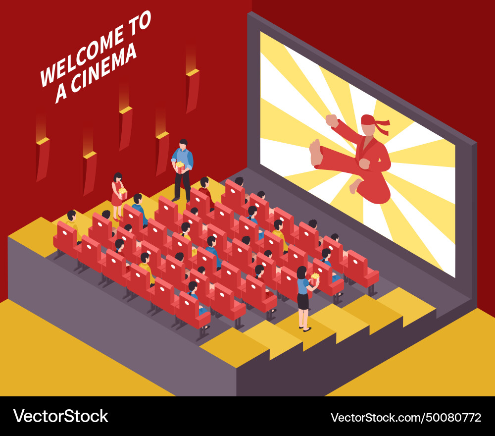At the movies composition Royalty Free Vector Image