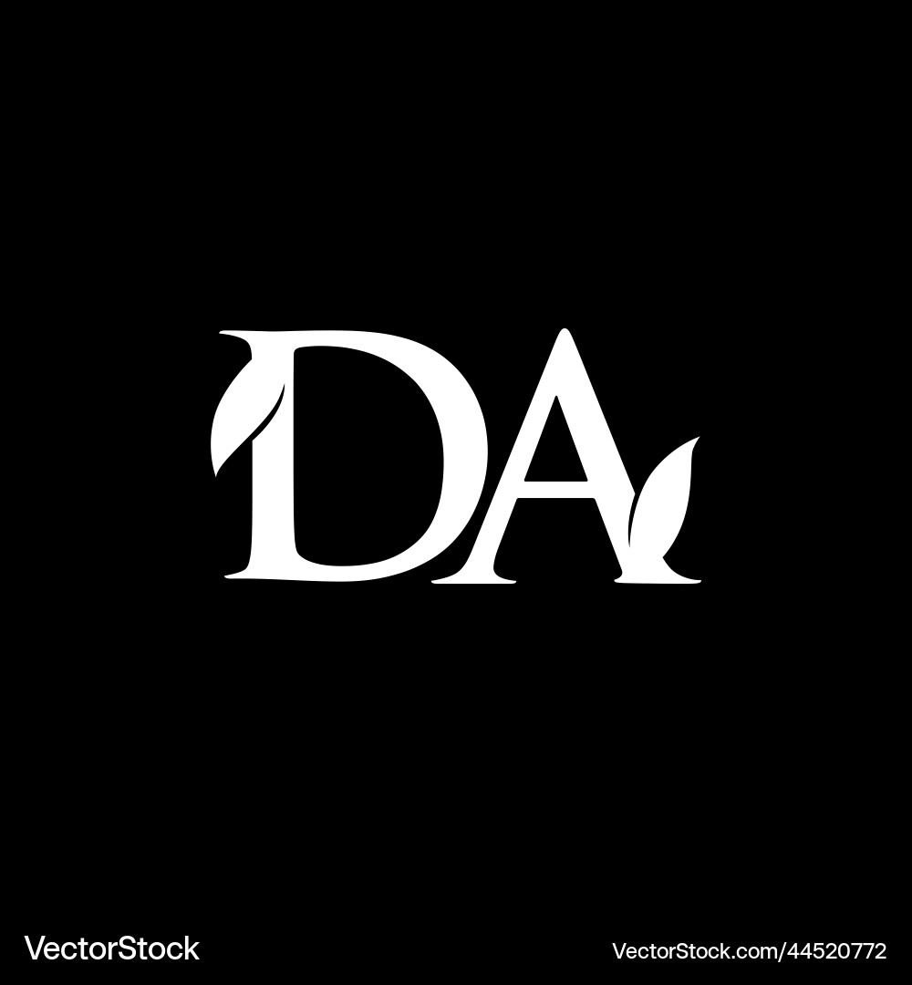 Da logo leaf nature green Royalty Free Vector Image