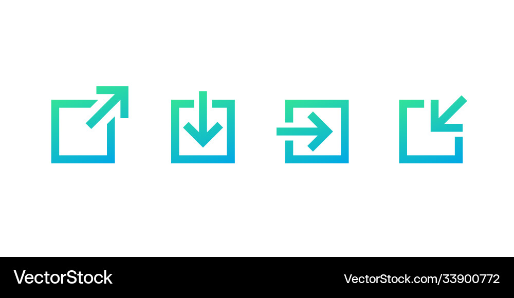 External link download and login icons Royalty Free Vector
