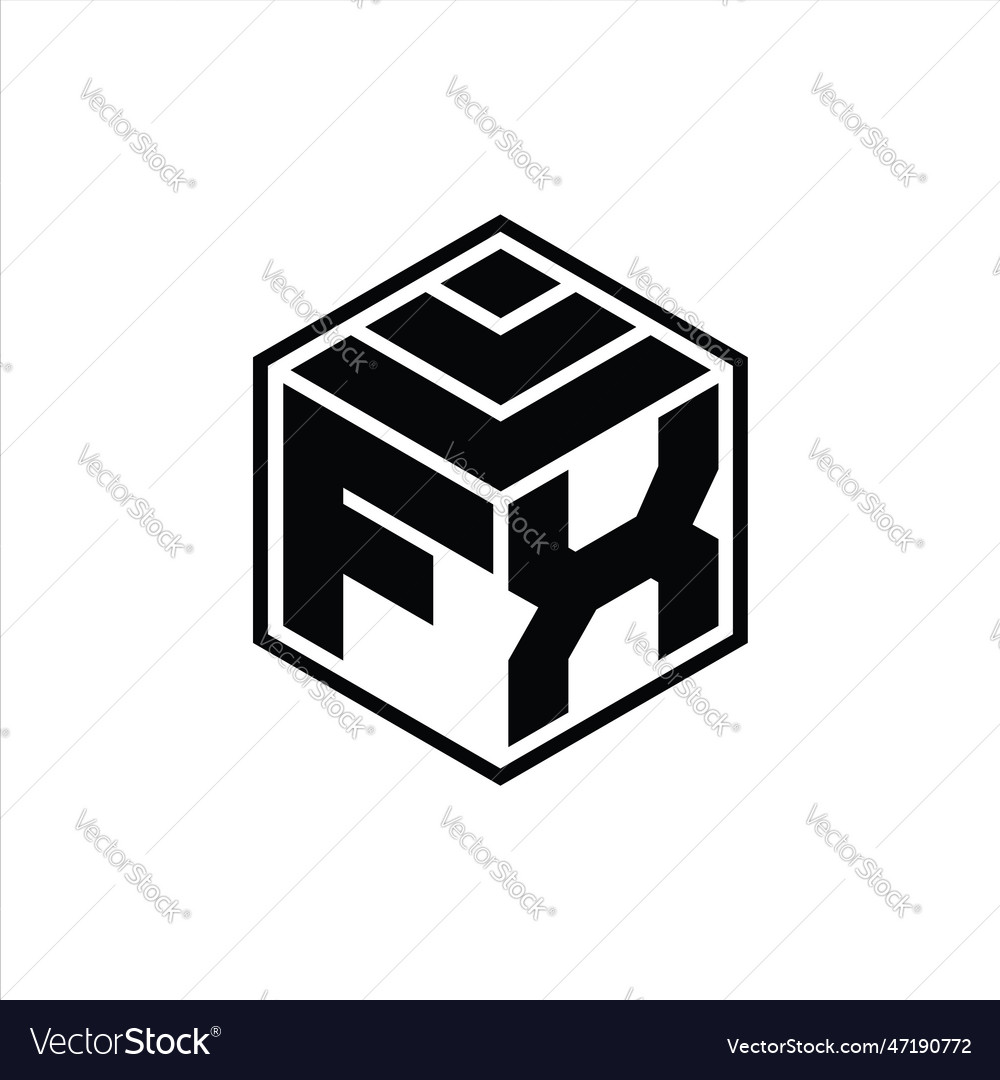 Fx logo monogram with hexagon geometric isolated Vector Image
