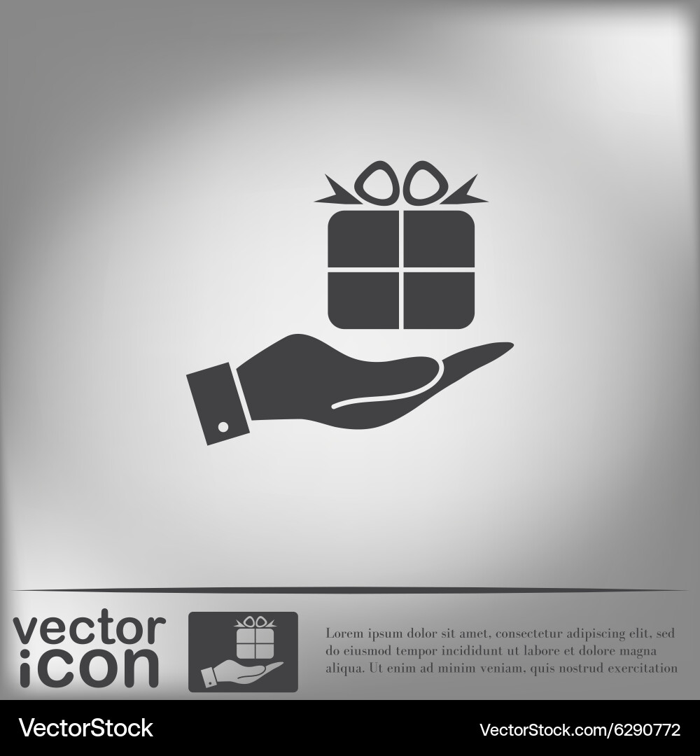 Hand holding a holiday gift box icon Royalty Free Vector