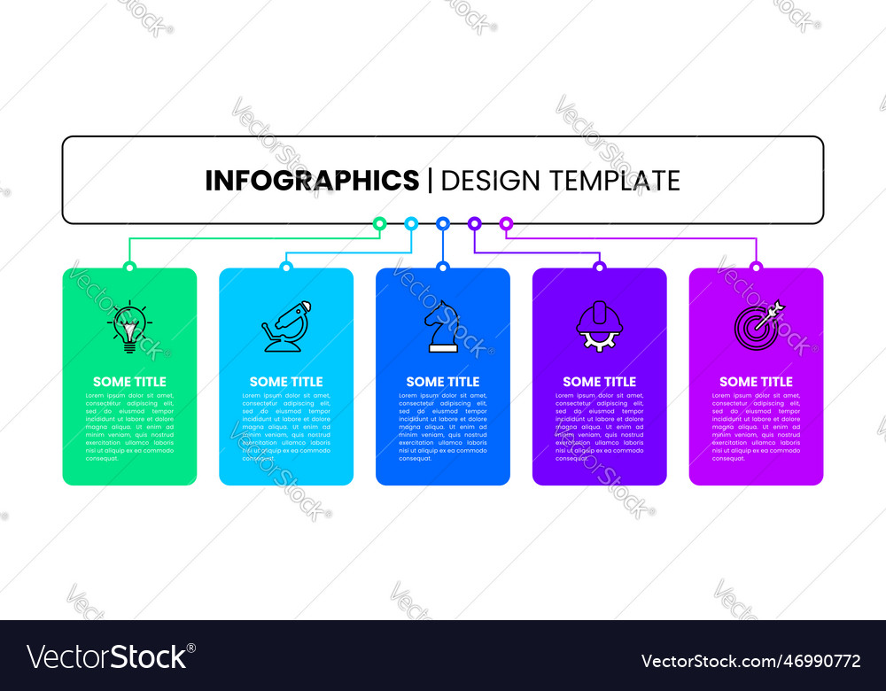 Infographic template 5 colored rectangles Vector Image Infographic template 5 colored rectangles Vector Image