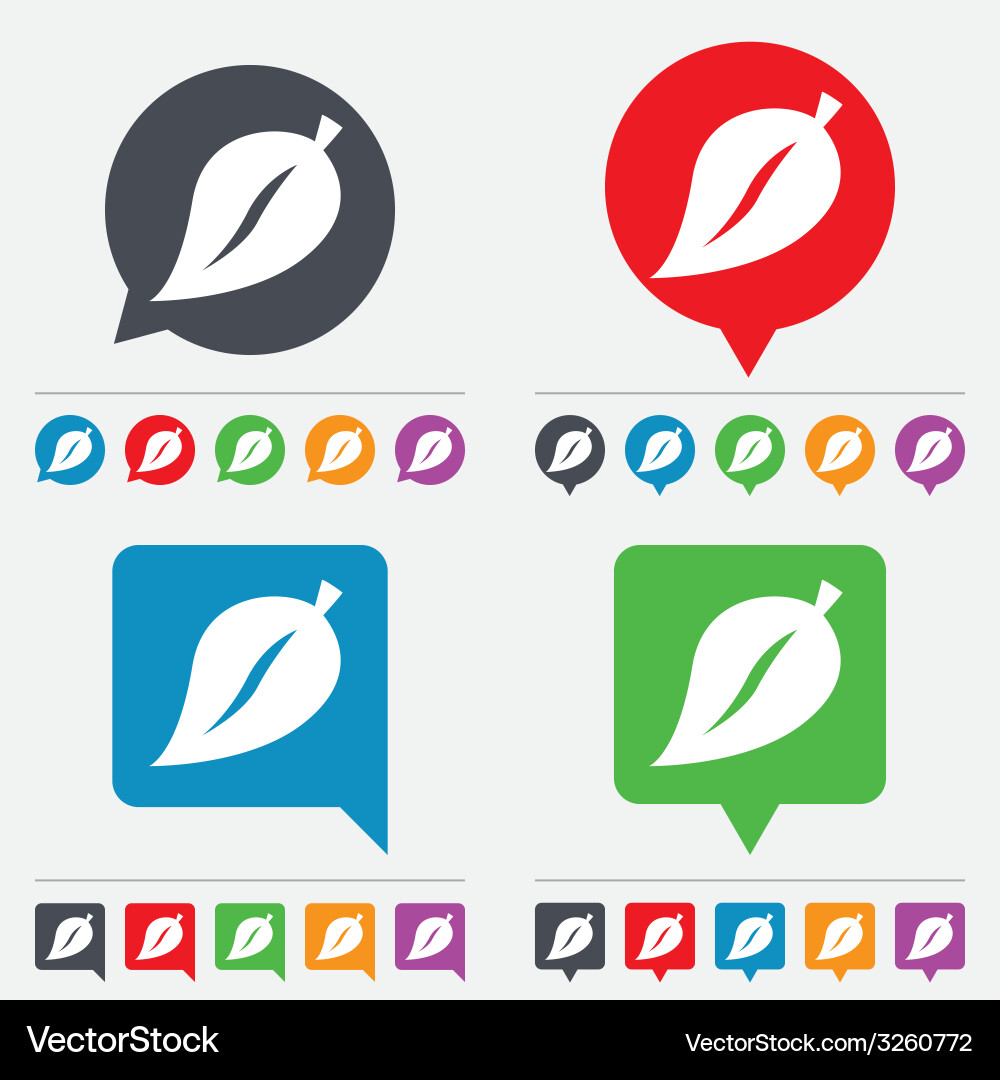 Leaf sign icon fresh product symbol Royalty Free Vector