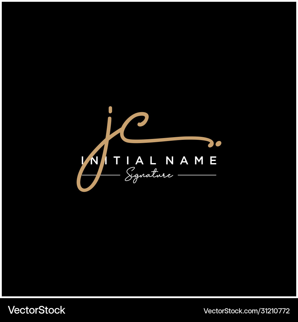 Letter jc signature logo template Royalty Free Vector Image