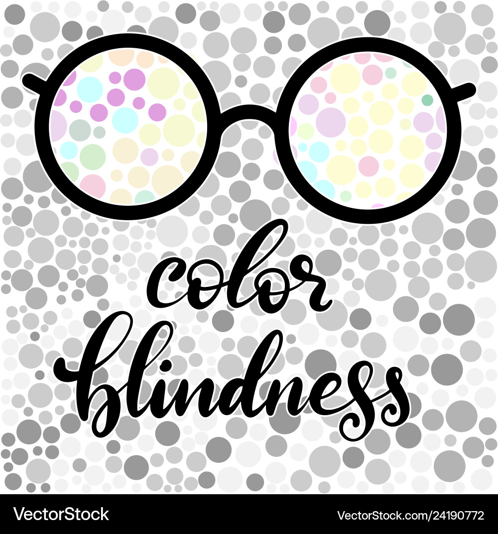 Lettering of color blindness Royalty Free Vector Image