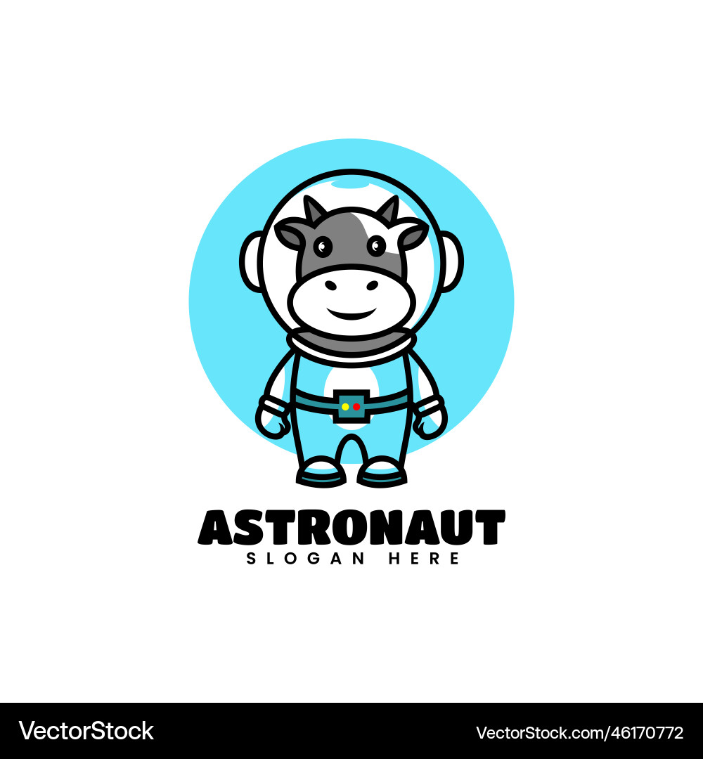 Logo astronaut mascot cartoon style Royalty Free Vector