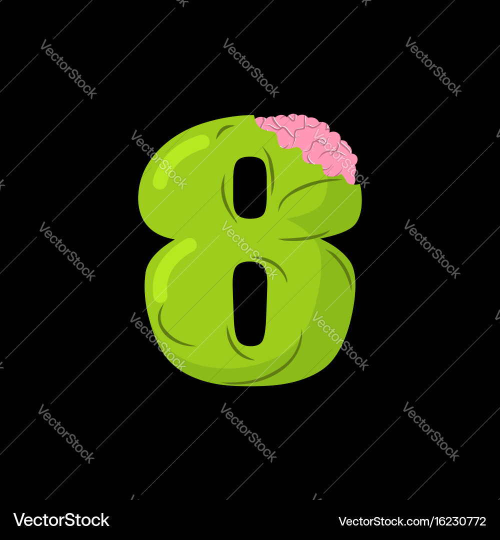 Number 8 zombie monster font eight bones Vector Image