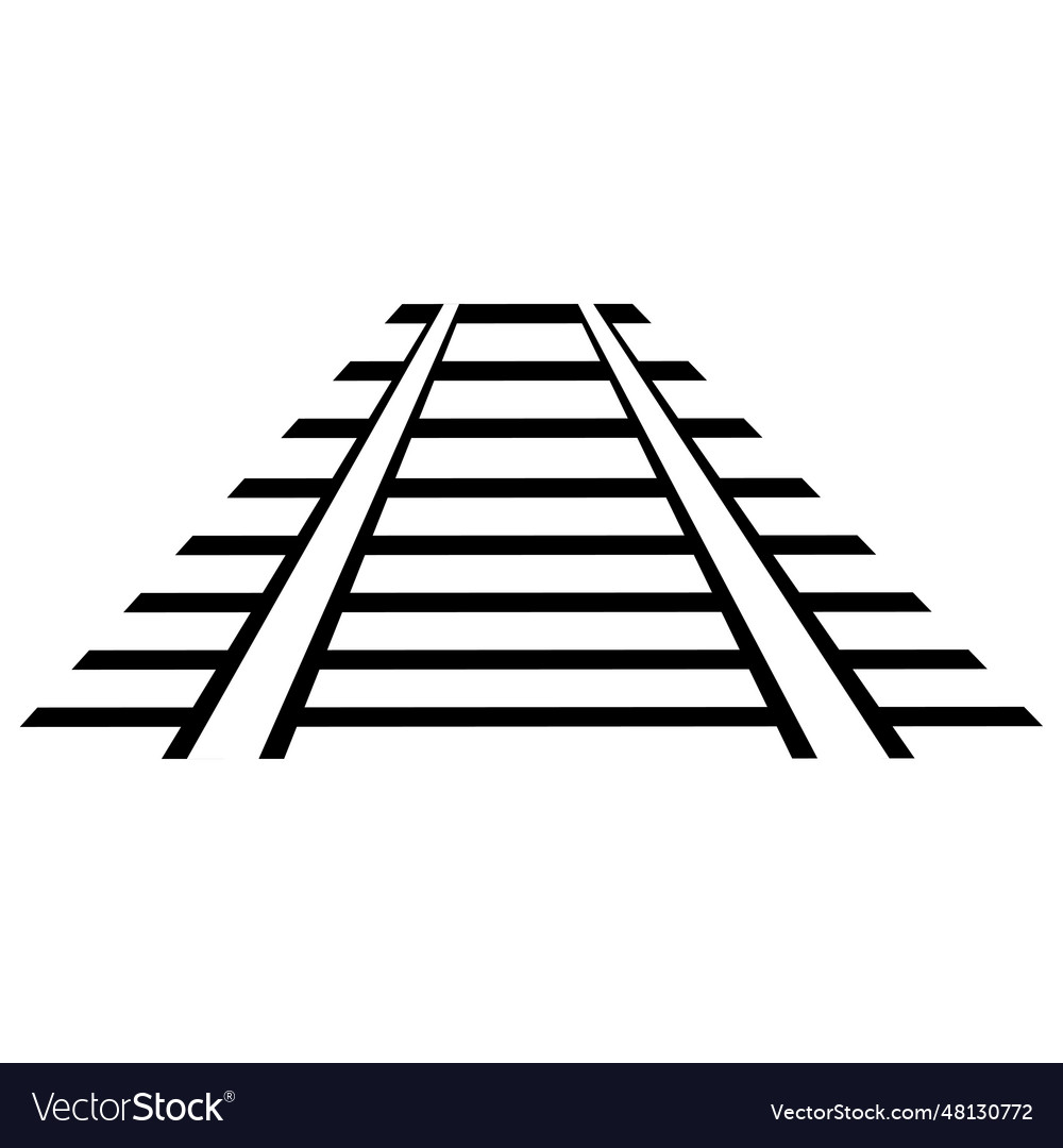 Railroad tracks railway monochrome Royalty Free Vector Image