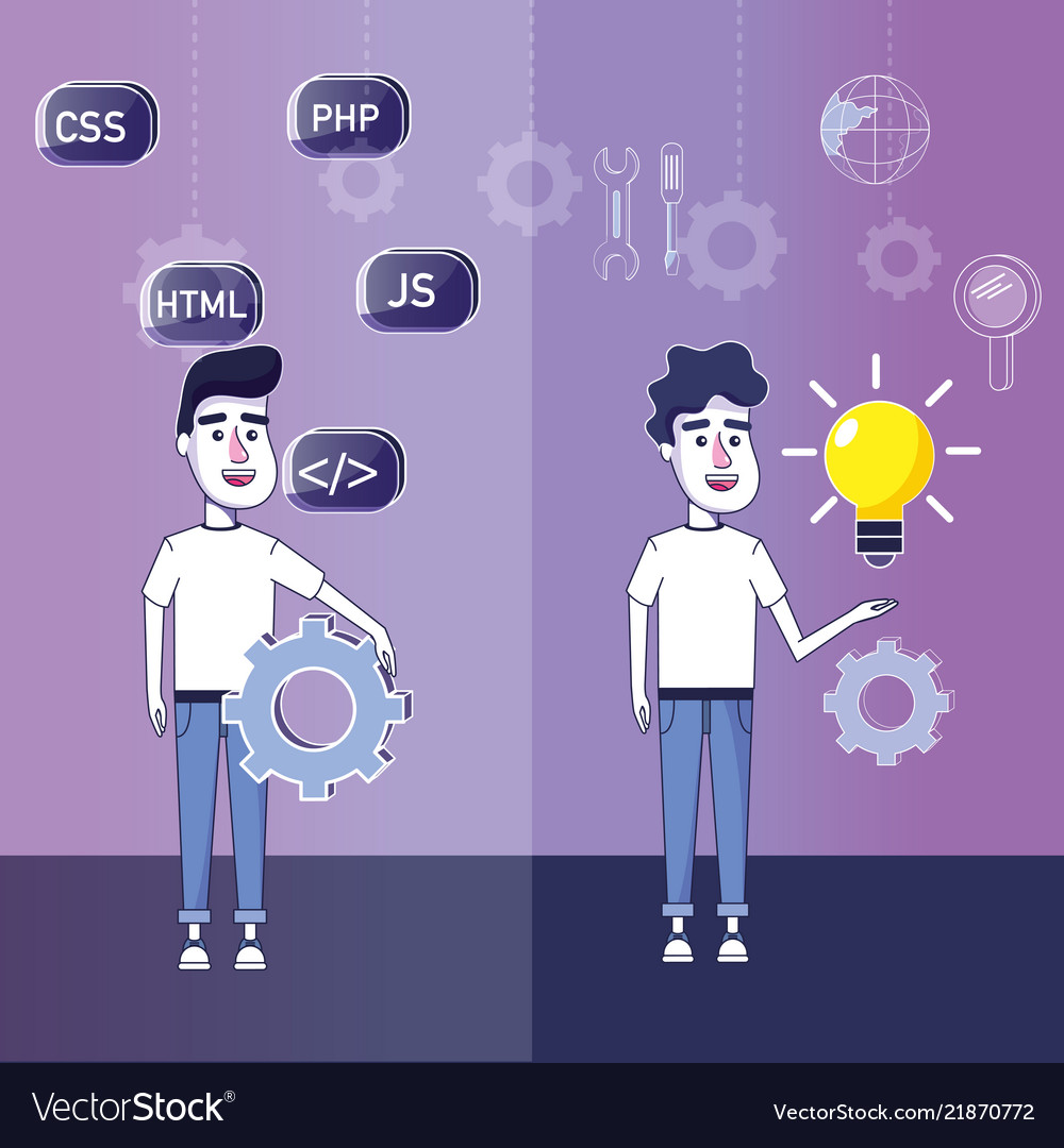 Software programmer cartoon Royalty Free Vector Image