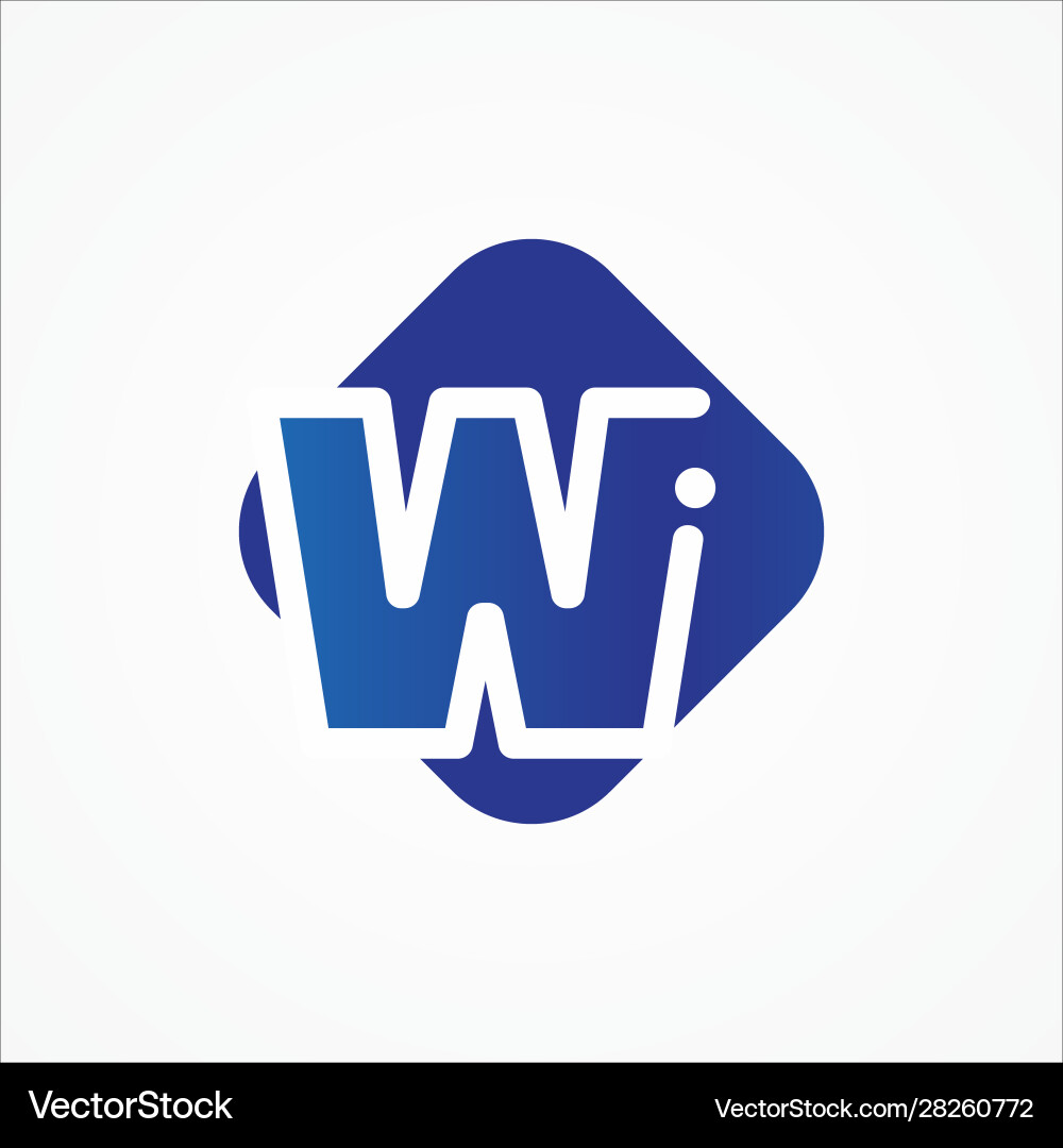 Square symbol letter w design minimalist Vector Image