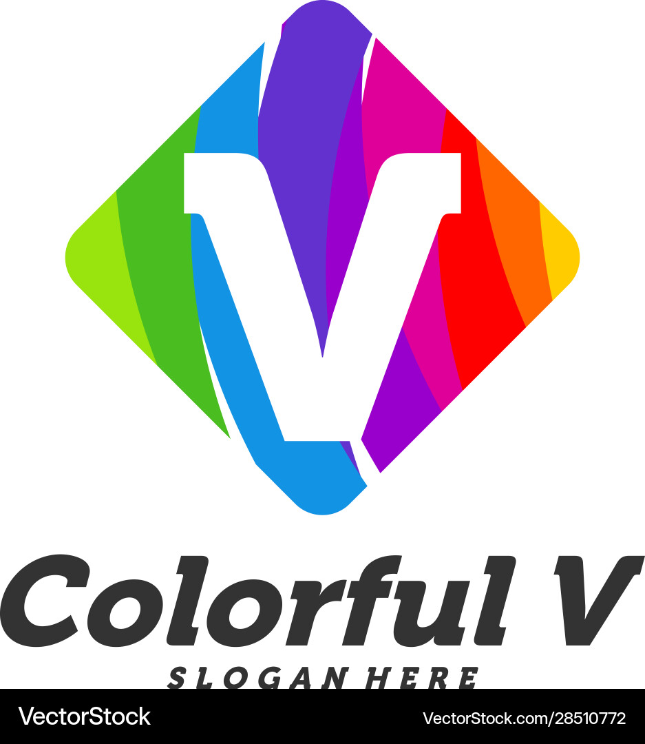 V letter colorful logo design concept Royalty Free Vector