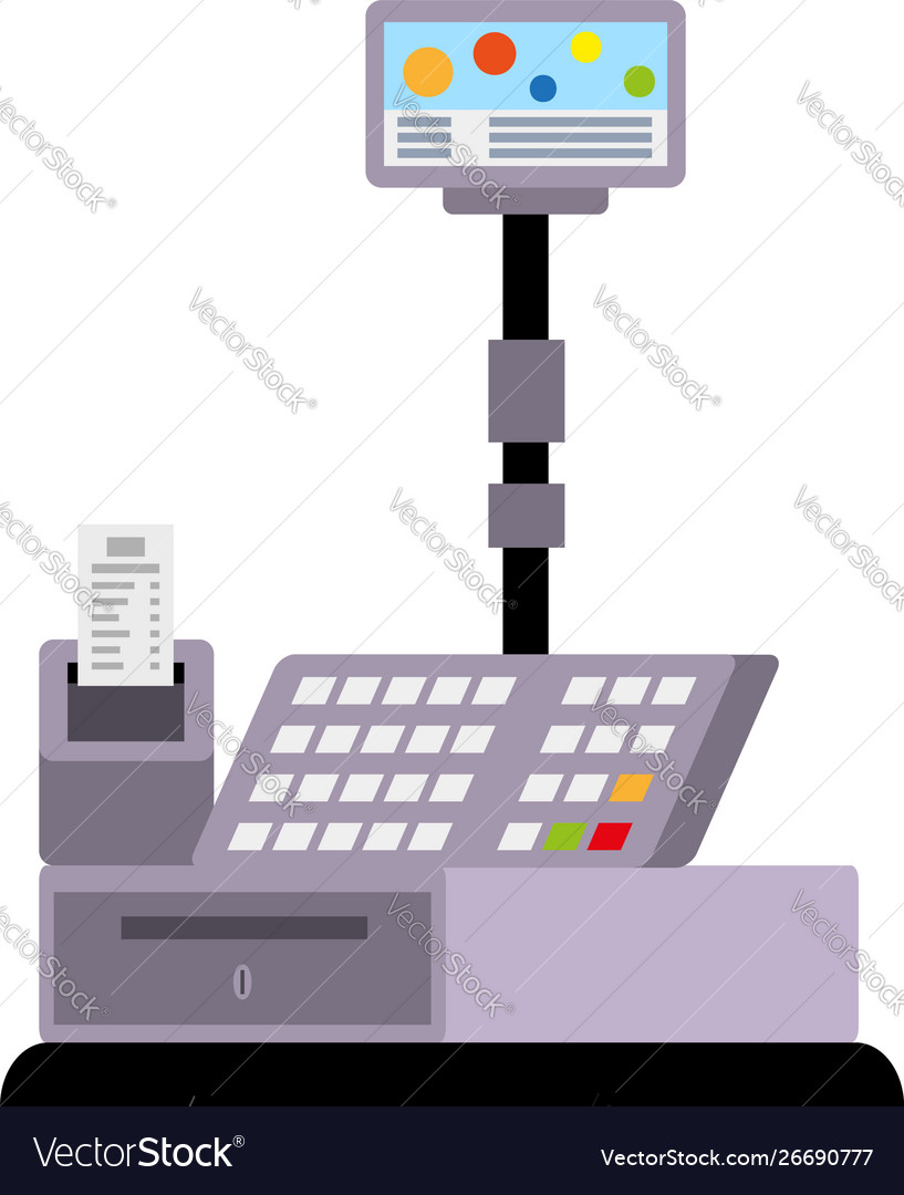 Cashier terminal icon flat style Royalty Free Vector Image