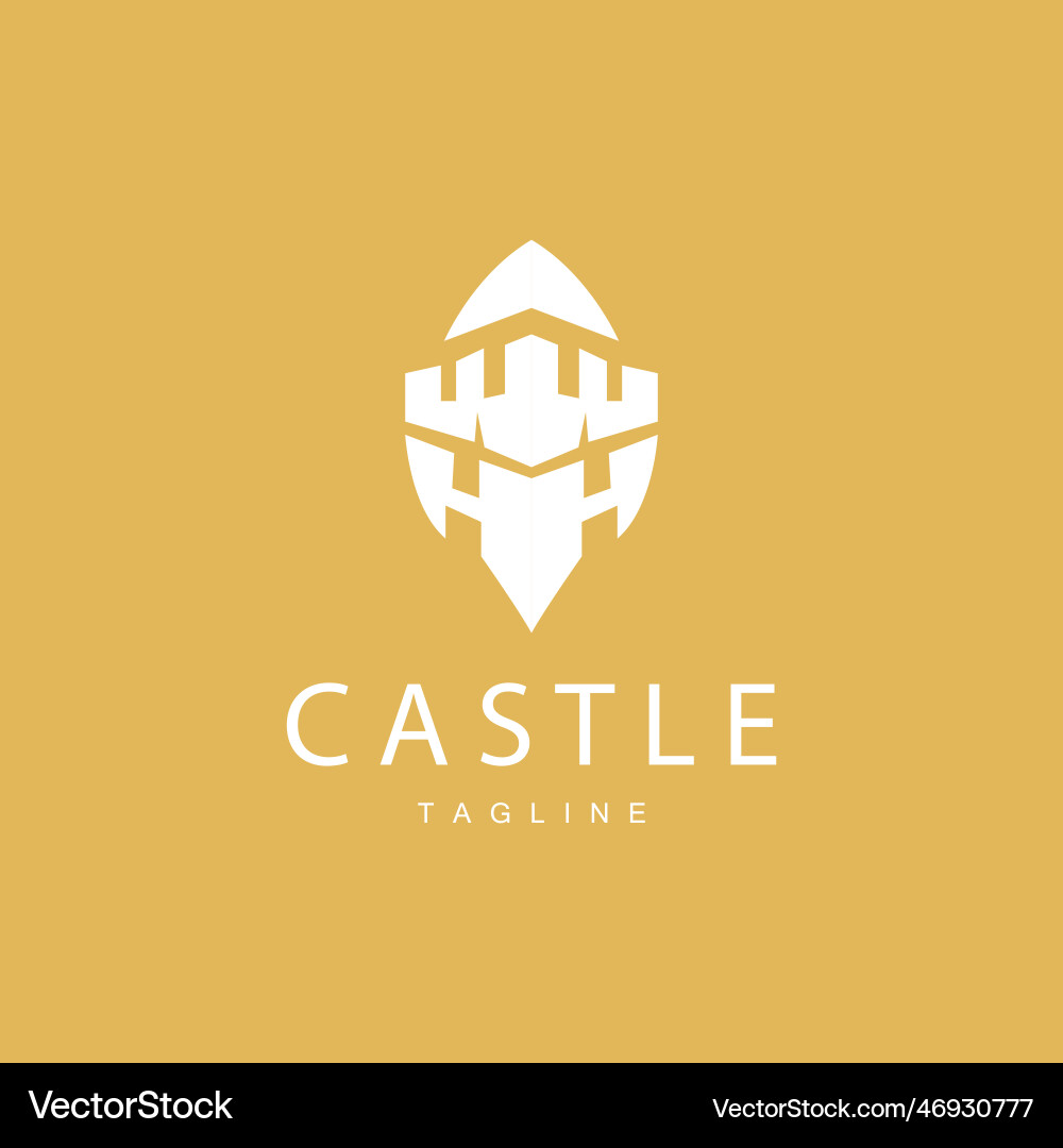 Castle logo elegant luxury simple design royal Vector Image