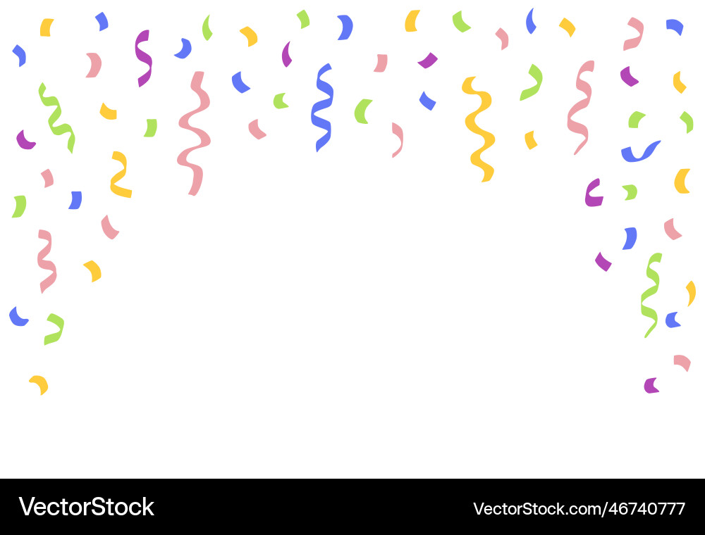 Colorful bright confetti isolated on transparent Vector Image