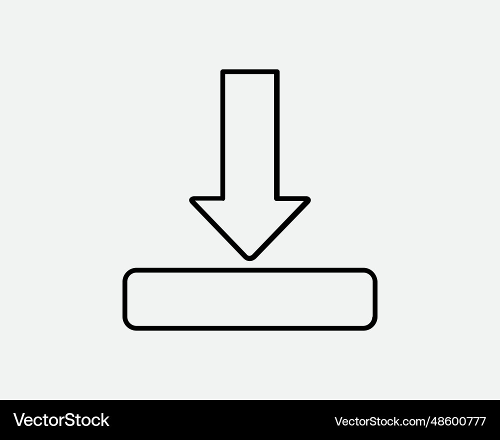 Download line icon downloader load arrow button Vector Image