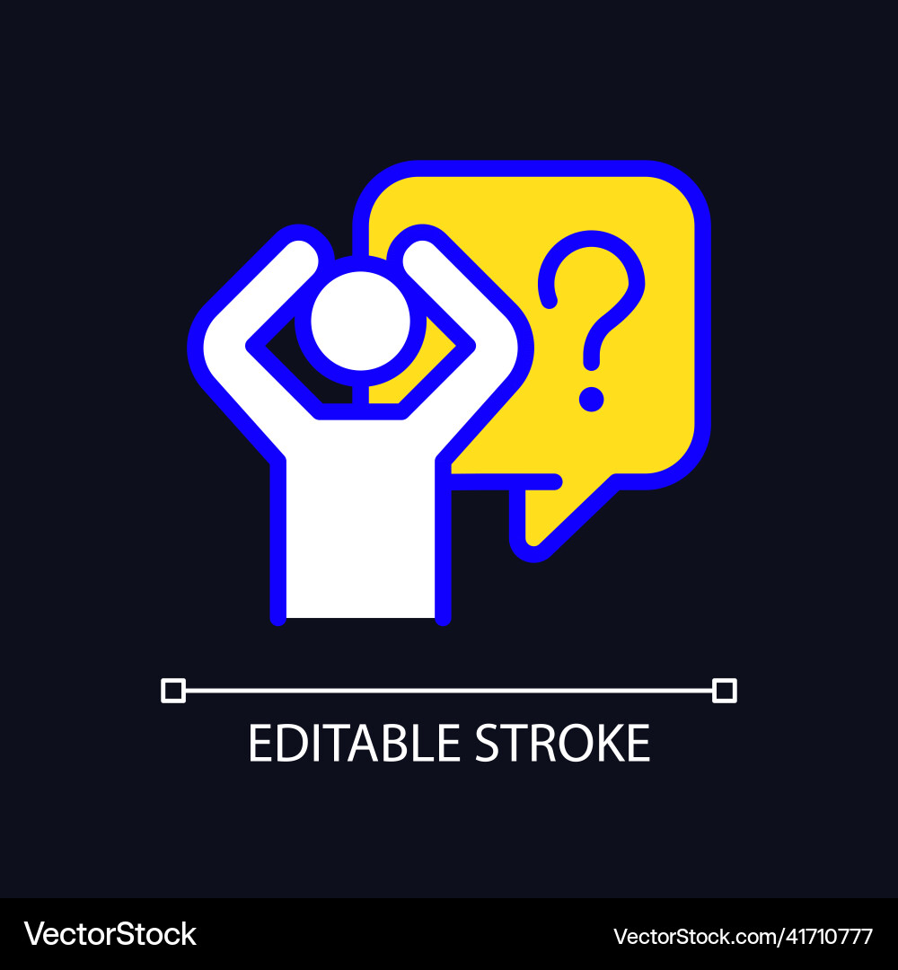 Fear rgb color icon for dark theme Royalty Free Vector Image