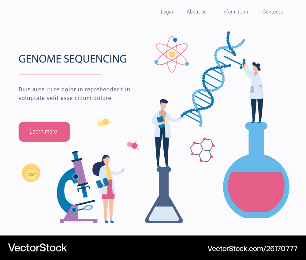 Genome sequencing - dna medical research Vector Image