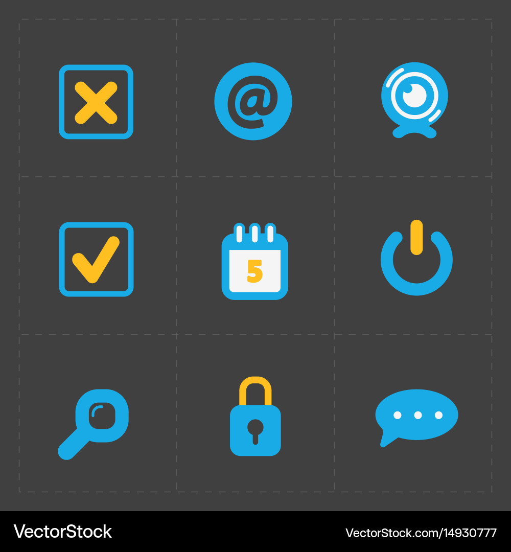 Modern colorful flat social icons set Royalty Free Vector