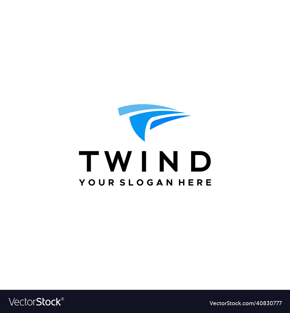 Modern flat colorful twind couple logo design Vector Image