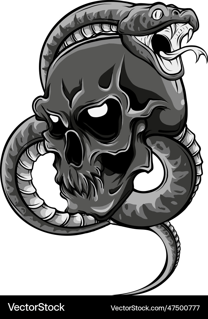 Monochromatic of snake with human Royalty Free Vector Image