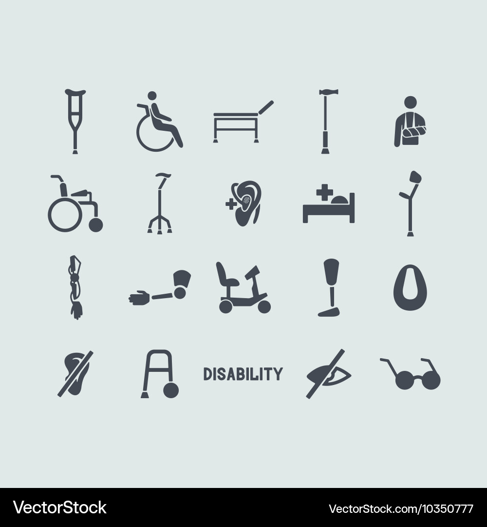 Set of disabled icons Royalty Free Vector Image