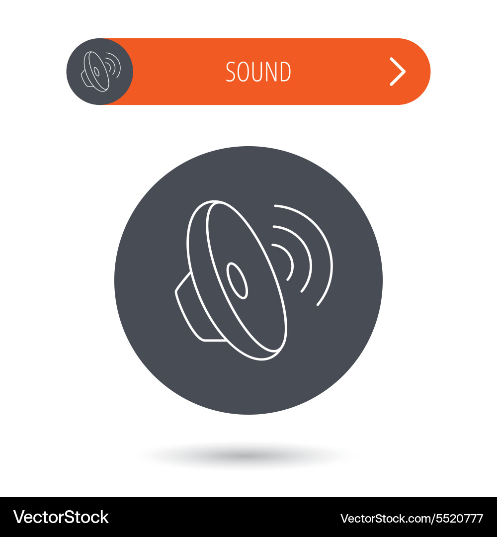 Sound waves icon audio speaker sign Royalty Free Vector