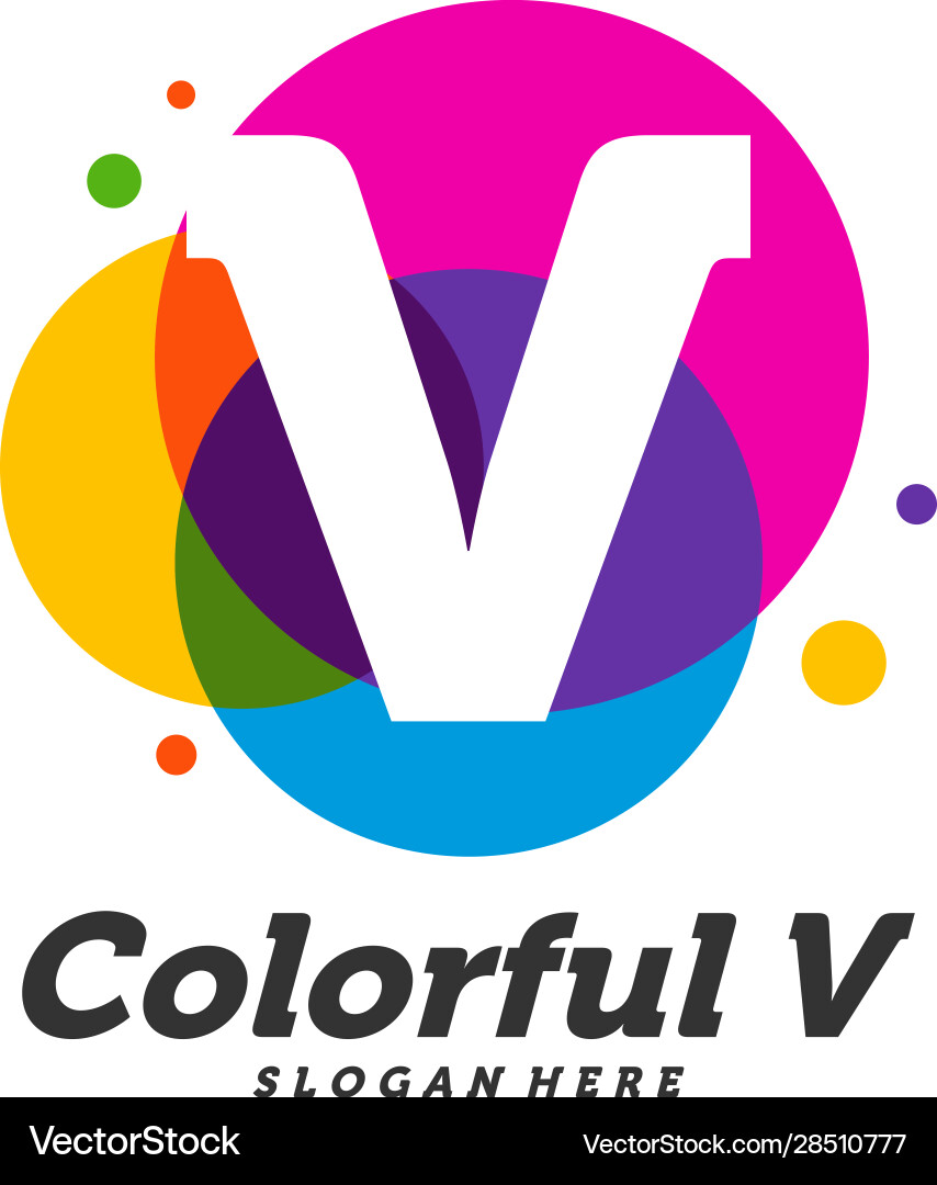 V letter colorful logo design concept Royalty Free Vector