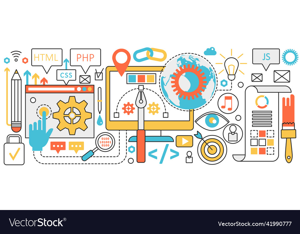Web development technology for business growth Vector Image