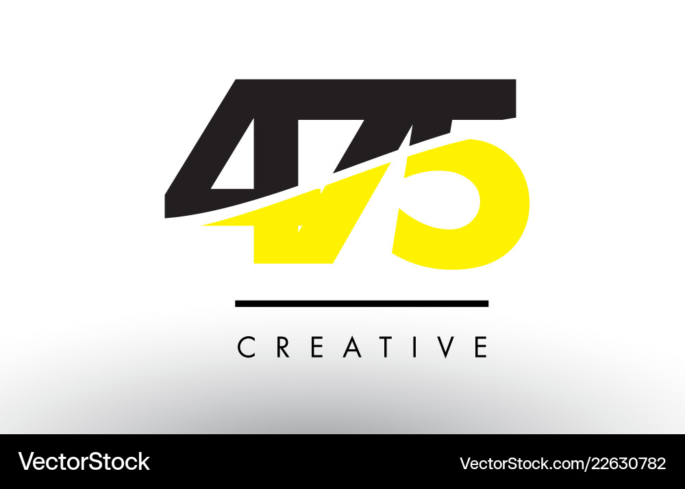 475 black and yellow number logo design Royalty Free Vector
