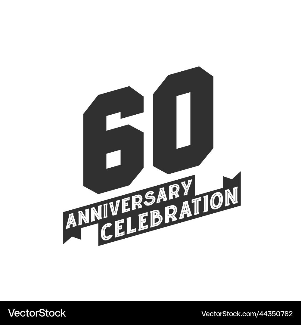 60 anniversary celebration greetings card 60th Vector Image