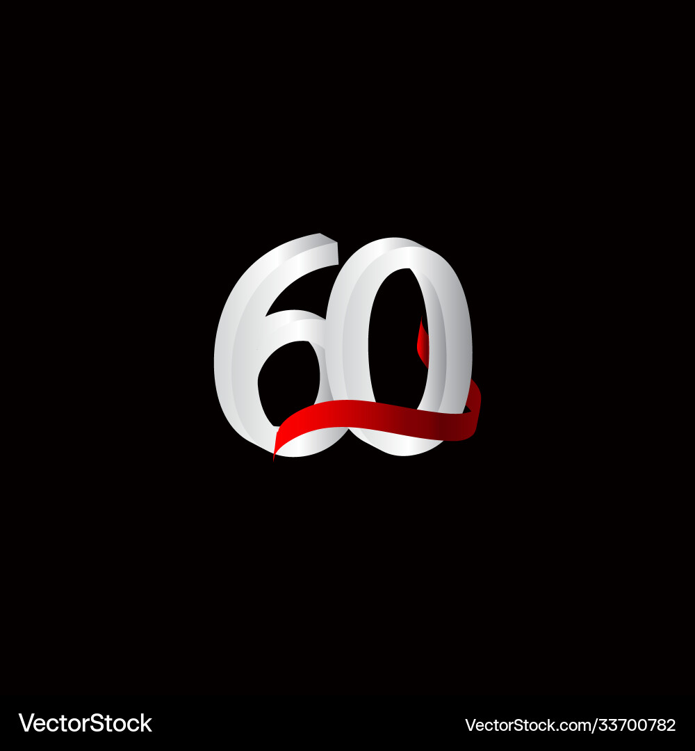 60 years anniversary celebration number black Vector Image