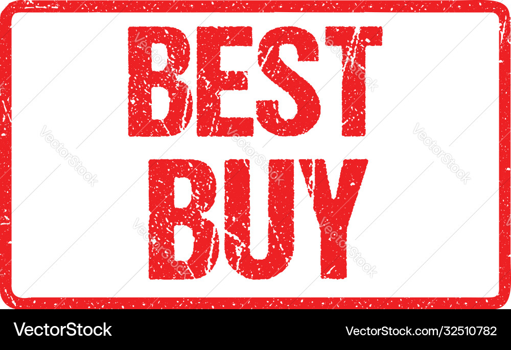Best buy typography isolated on white rubber Vector Image