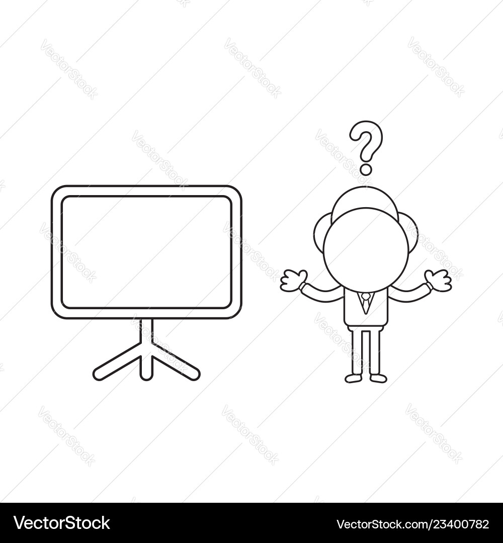 Confused businessman character with blank Vector Image