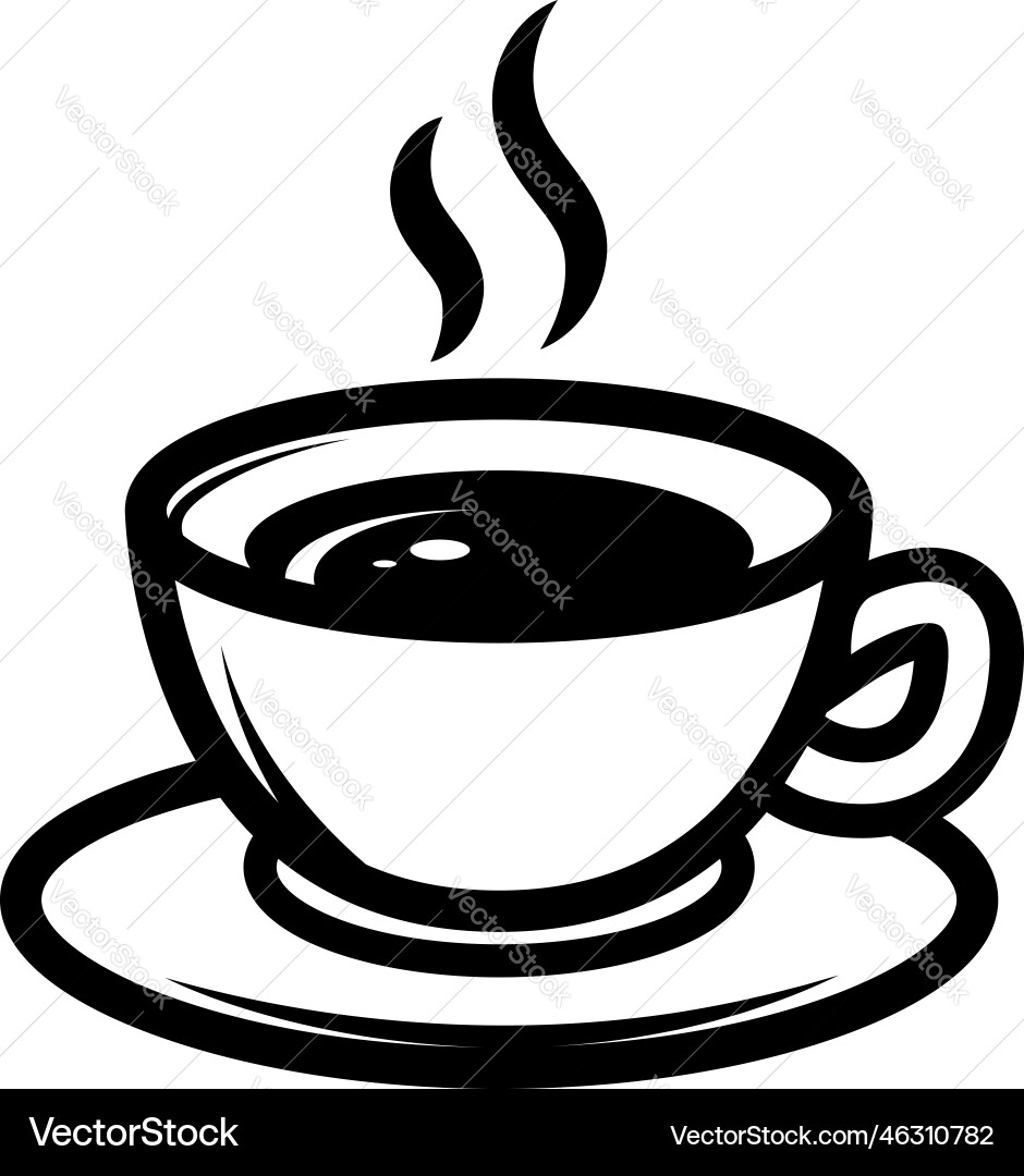 Cup of coffee design element for logo label Vector Image