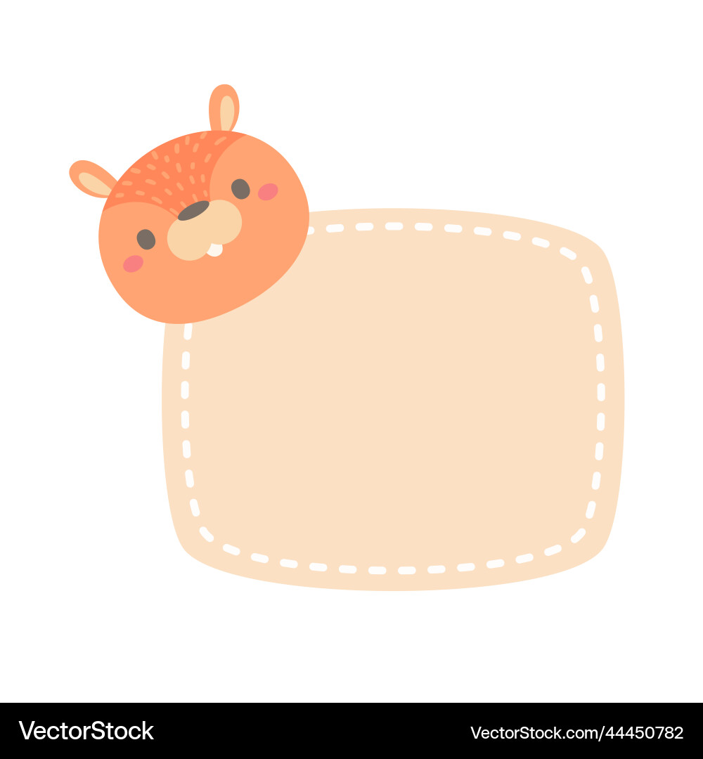 Cute wild animal cartoon text frame Royalty Free Vector