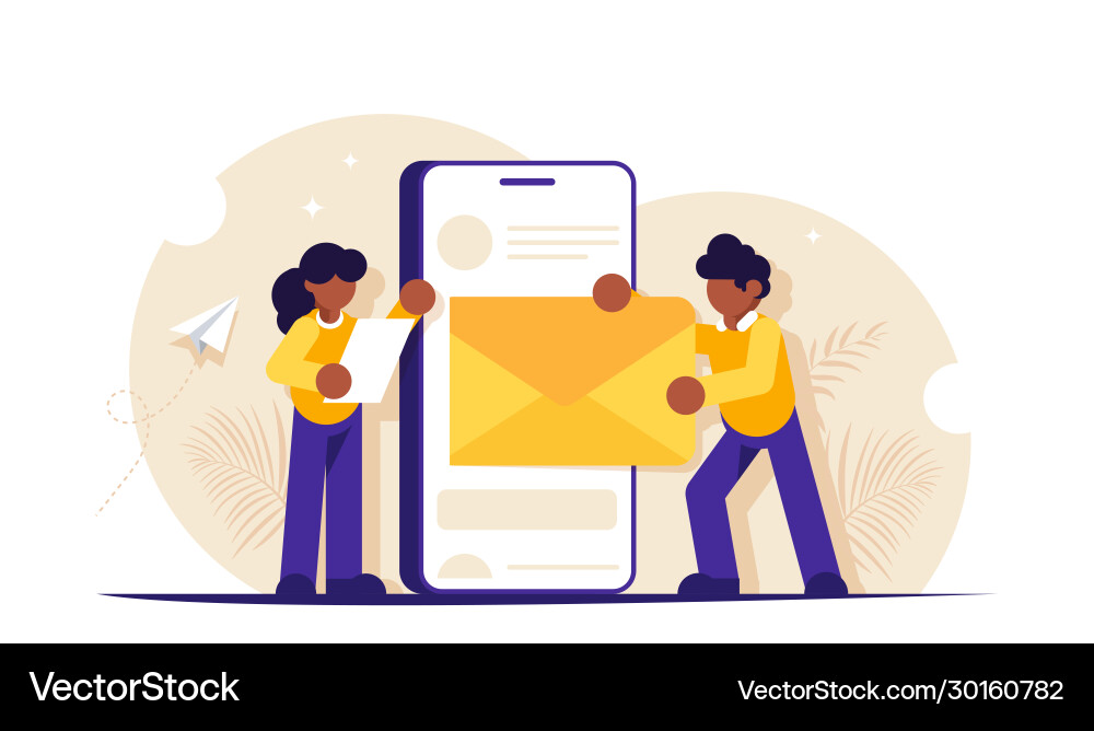 Email marketing concept people send or receive Vector Image