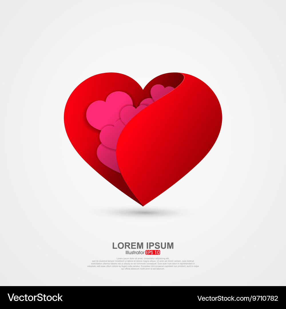 Filled with love heart-shaped pocket Royalty Free Vector